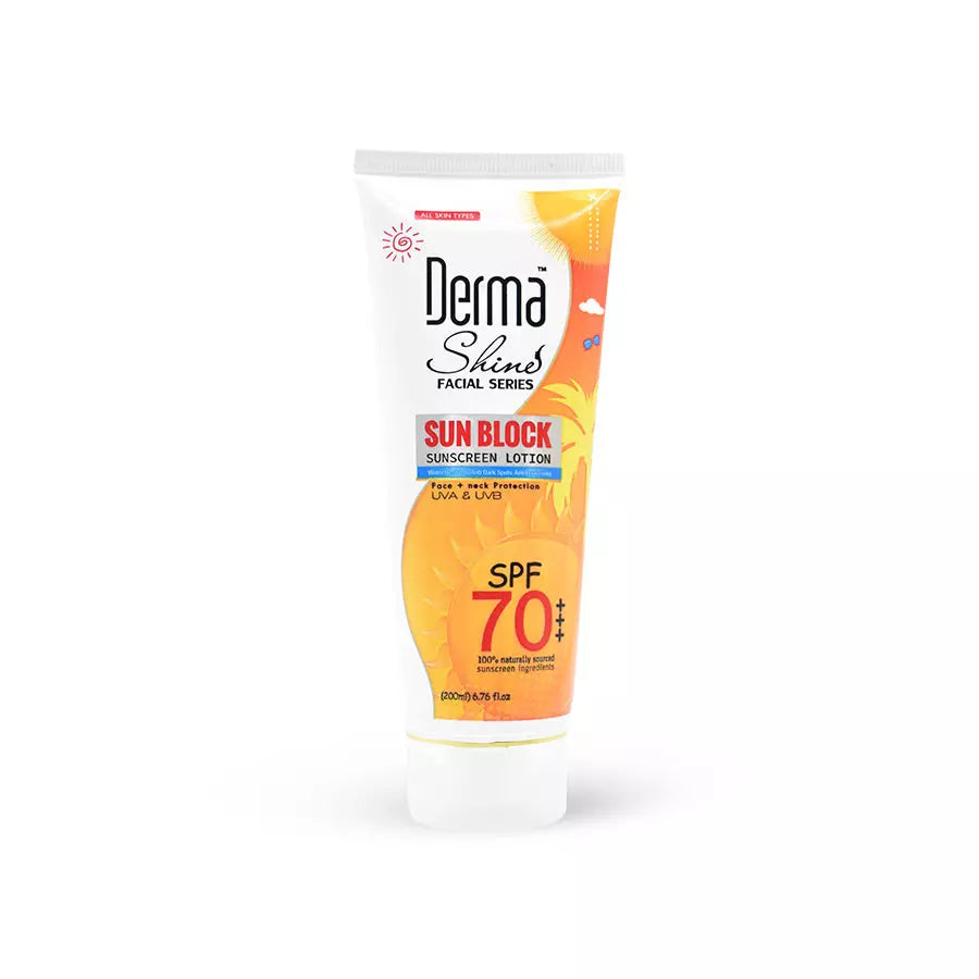DERMA SHINE SUN BLOCK SPF 70 200G – abdalibabafoods
