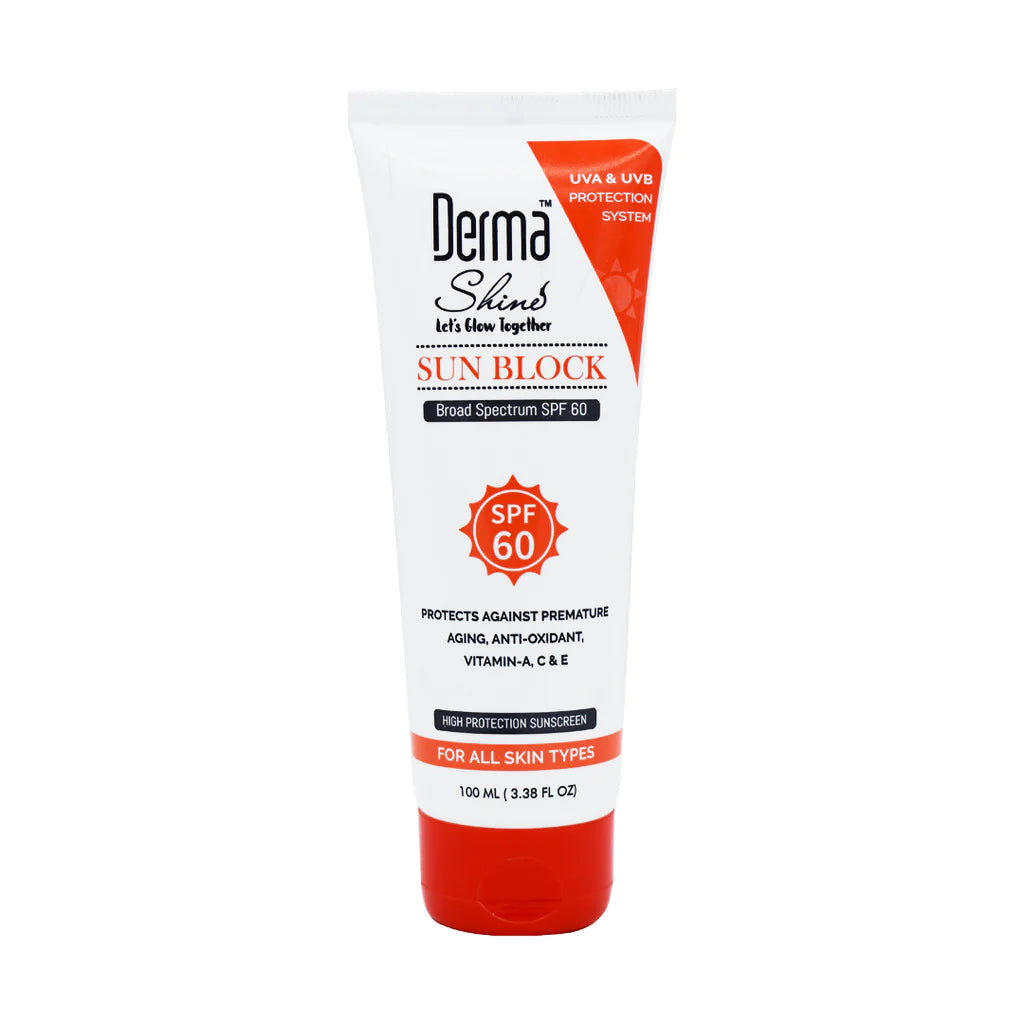 DERMA SHINE SUN BLOCK SPF 60 100ML – abdalibabafoods